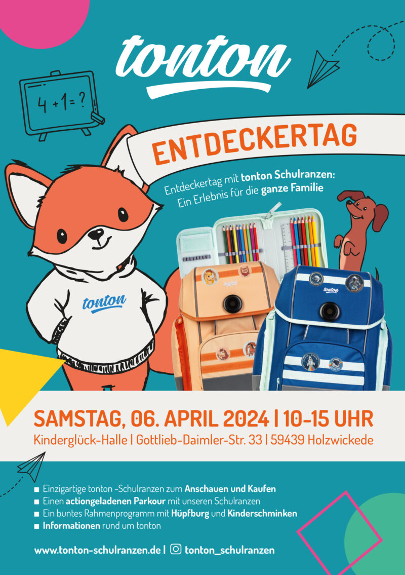 Einladung zum tonton Entdeckertag am 6. April in der Kinderglück-Halle ...